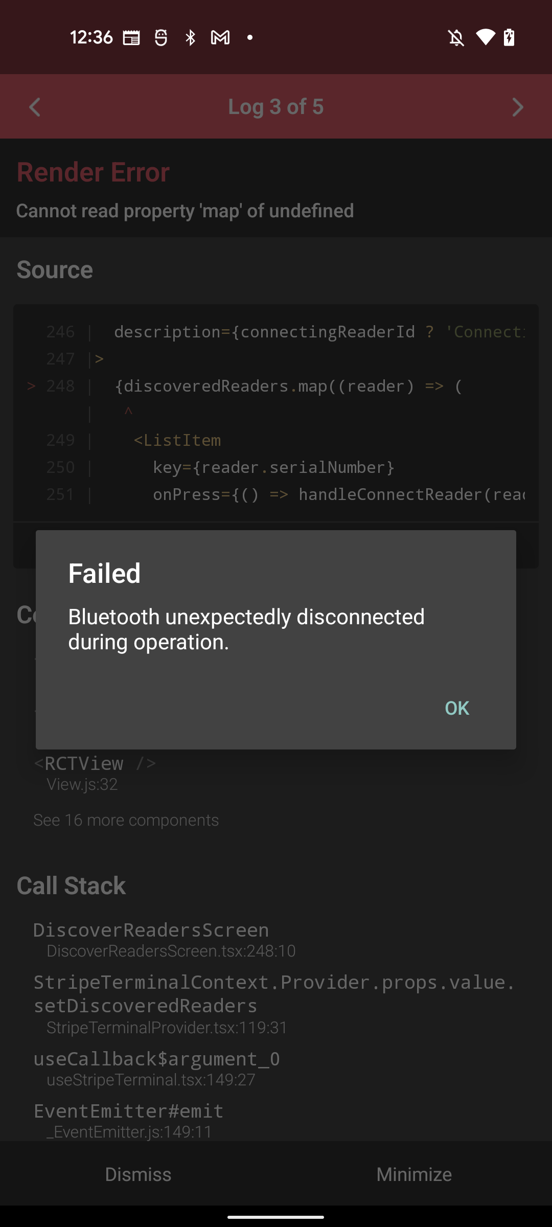 example app winds up in a bad state if you decline to pair to a BT ... example app winds up in a bad state if you decline to pair to a BT ...