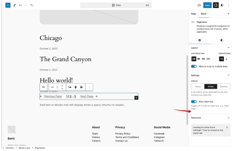 Query Loop block: Page next to current one (mid_size control) is not visible · Issue #55794 ...