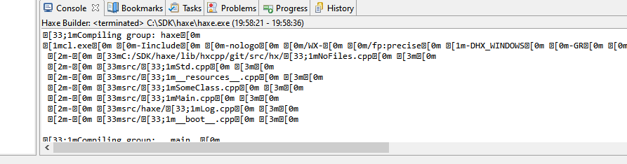 Support ANSI escape sequences in console view · Issue #43 · haxe4e/haxe4e · GitHub