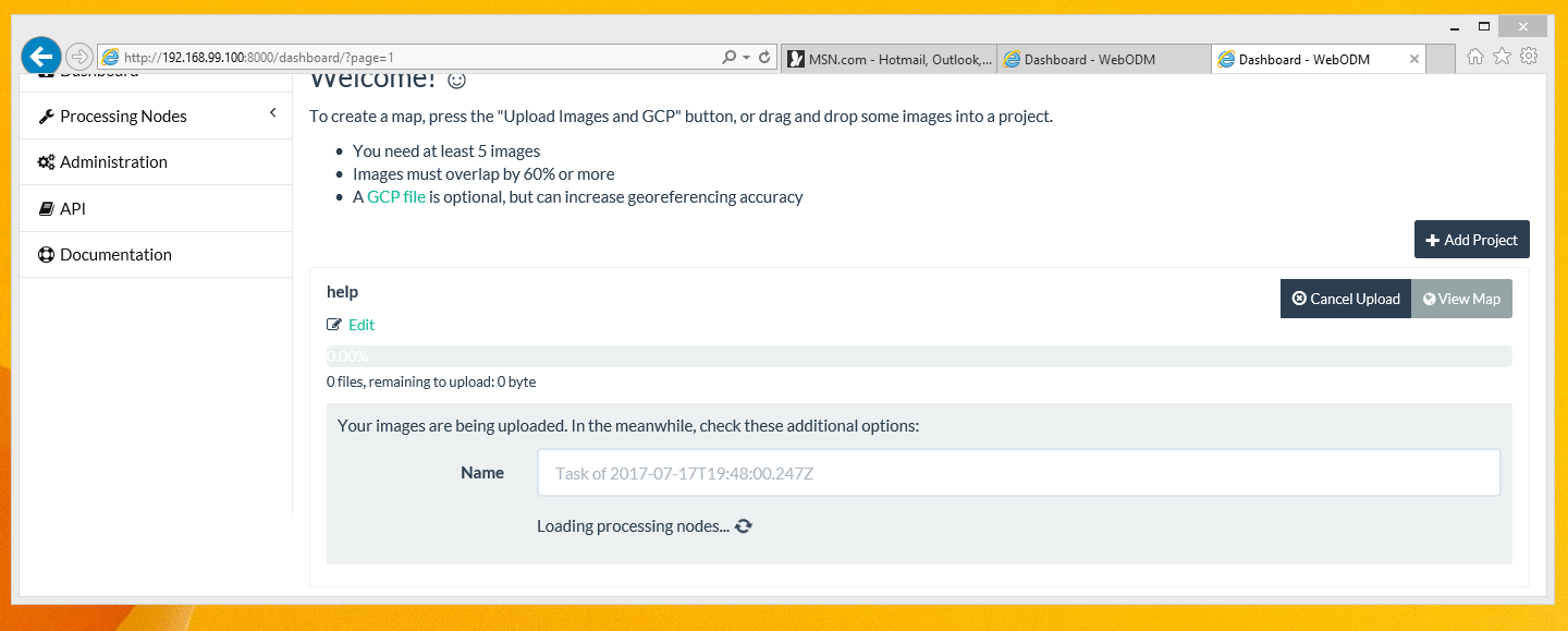 Loading Processing Nodes in IE does not work · Issue #244 · OpenDroneMap/WebODM · GitHub