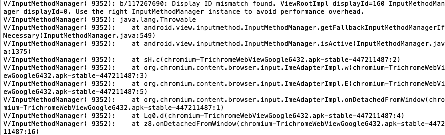 [Android 12][Keyboard] Display ID mismatch found. · Issue #90207 · flutter/flutter · GitHub