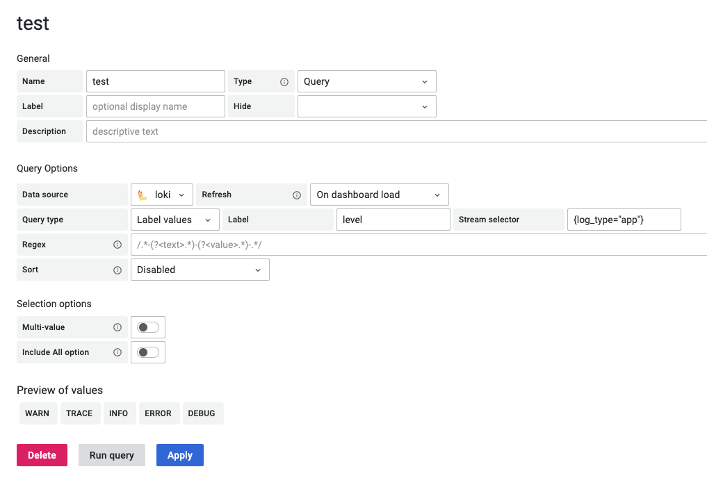 Evaluation of Loki dashboard variable queries fails when other variables are referenced · Issue ...