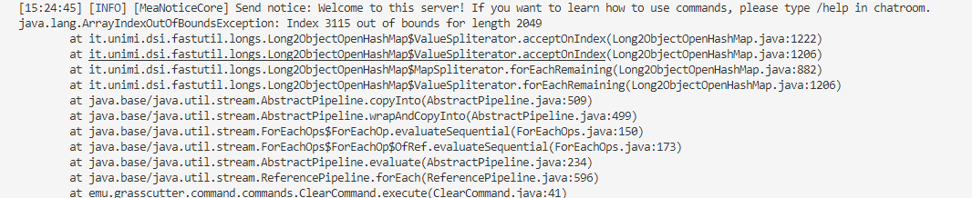 Command /clear will throw an error · Issue #397 · Grasscutters/Grasscutter · GitHub