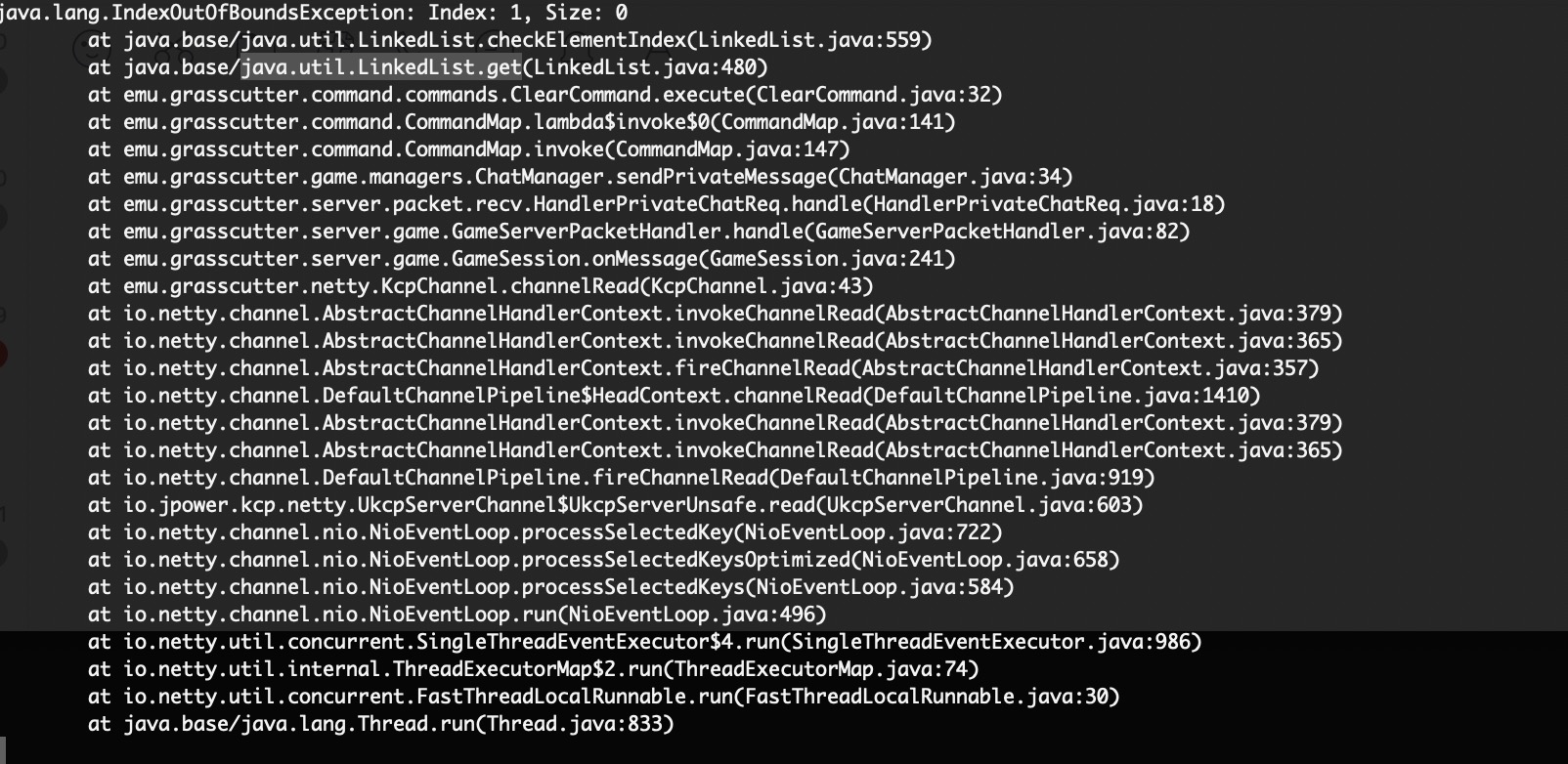 Command /clear will throw an error · Issue #397 · Grasscutters/Grasscutter · GitHub