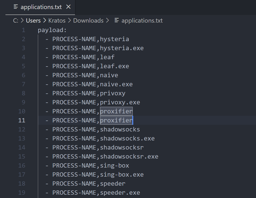 applications 里面规则重复 · Issue #187 · Loyalsoldier/clash-rules · GitHub