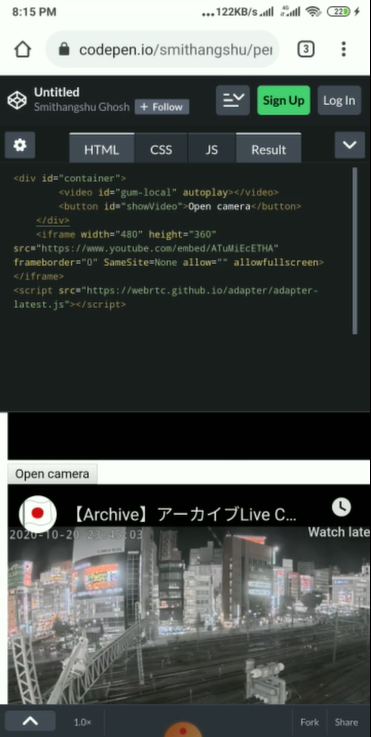 WebRTC camera stream is crashing if embedded with YouTube video on the same page · Issue #1057 ...