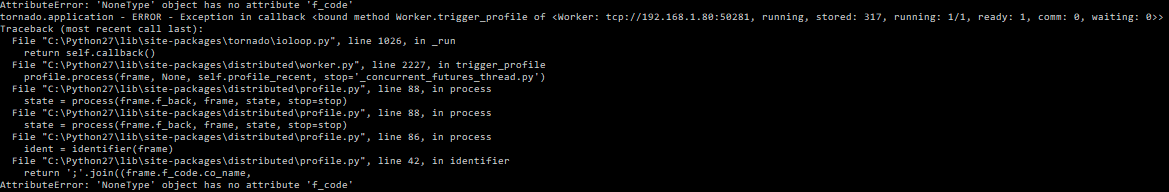 Profile code raising AttributeError · Issue #1451 · dask/distributed · GitHub