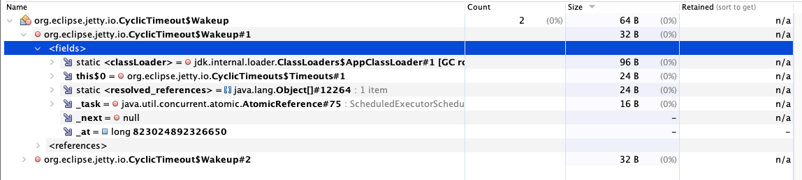 OutOfMemoryError caused by CyclicTimeouts · Issue #10120 · jetty/jetty.project · GitHub