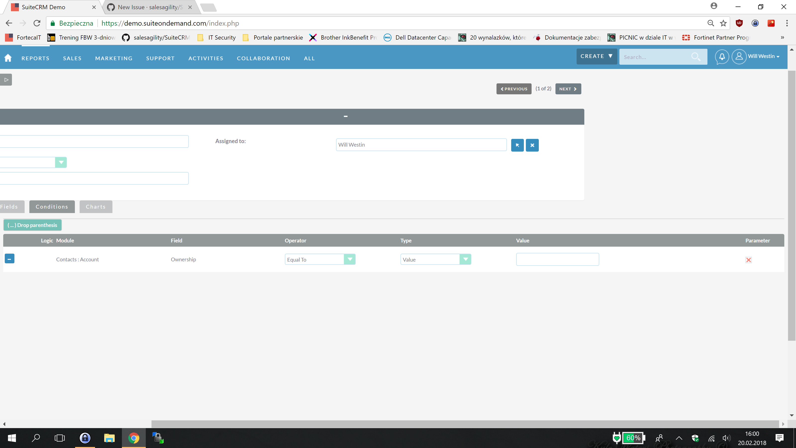 Missing parameter field in reports module · Issue #5276 · salesagility/SuiteCRM · GitHub