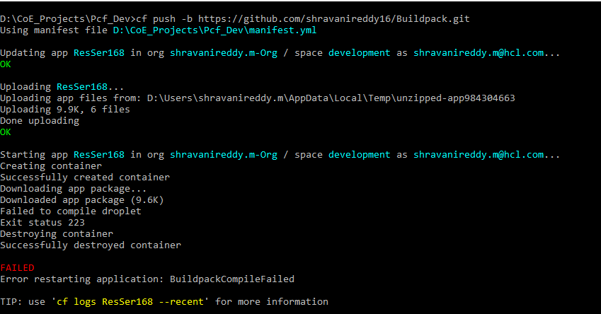Failed to compile droplet for tibco bwce buildpack · Issue #154 · cloudfoundry/dotnet-core ...