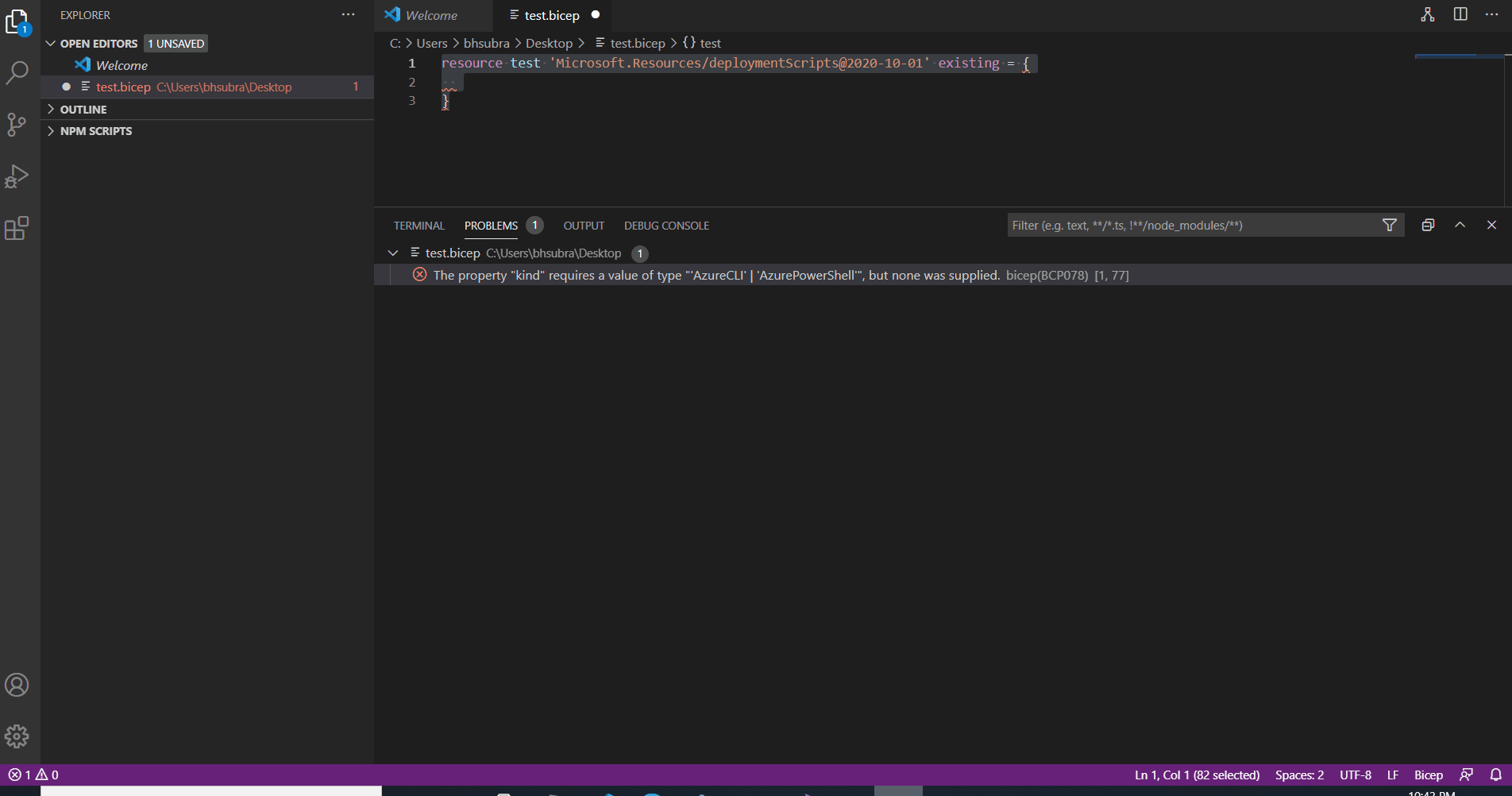 Mismatch Between Validation Errors And Completion Entries · Issue 2703 · Azurebicep · Github