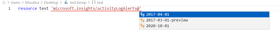 Completion issue - latest api version not showing up first (if mixed ...