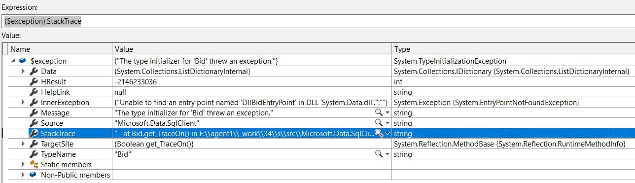 Unable To Find An Entry Point Named Dllbidentrypoint In Dll Systemdatadll In Efcore 313