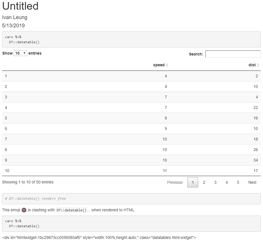 DT::datatable() clashes with emo::ji(), causing rendering issue · Issue ...