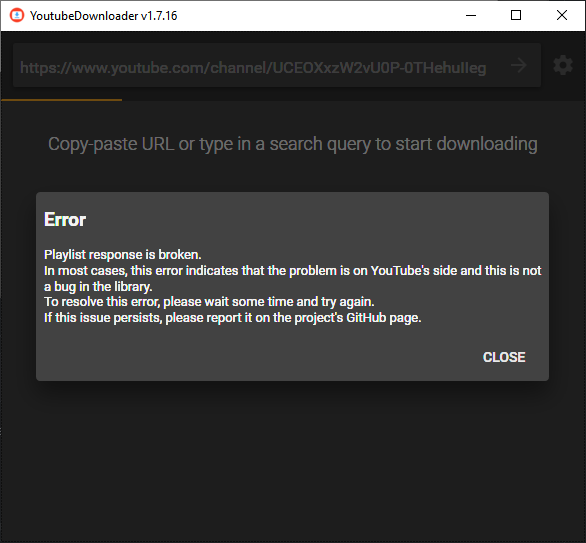 Search seems to be broken · Issue #181 · Tyrrrz/YoutubeDownloader · GitHub