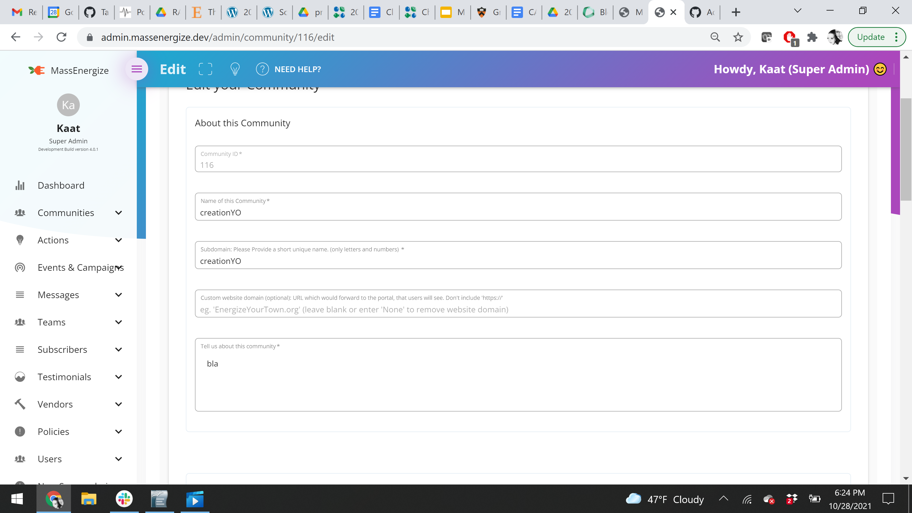 Admin portal hangs with blank screen on create or edit community · Issue #389 · massenergize ...