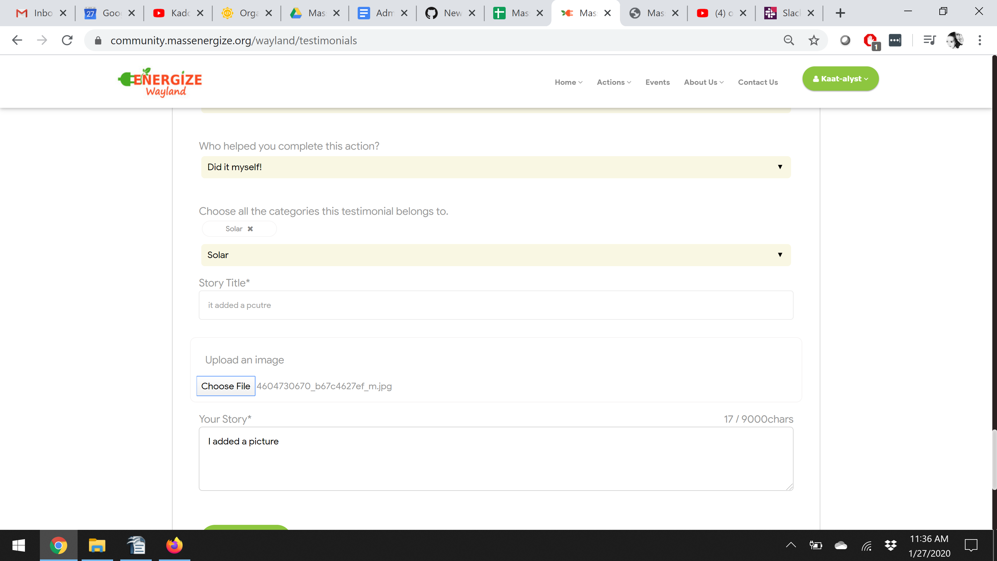 Testimonial: when user uploads their own picture, Cadmin has no access ...