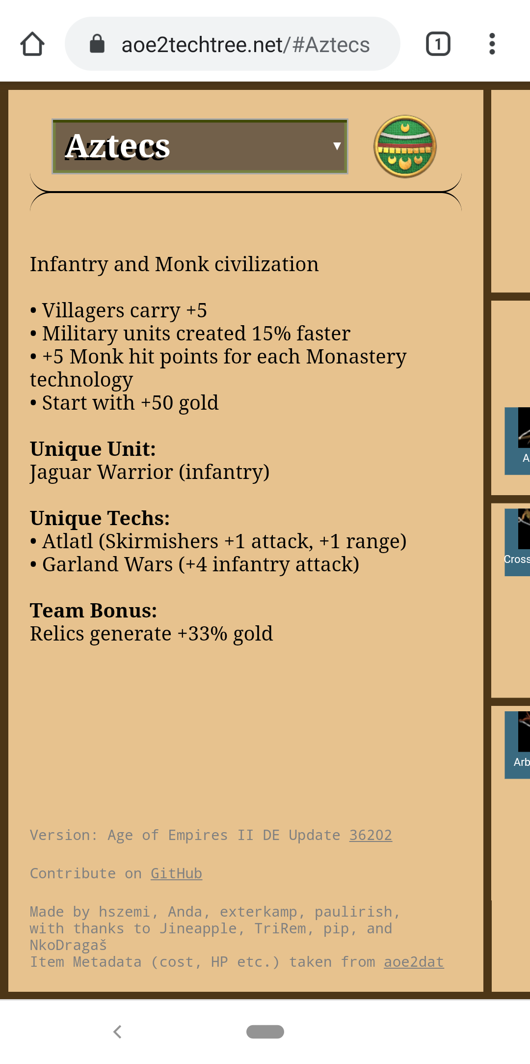 Mobile View · Issue #35 · SiegeEngineers/aoe2techtree · GitHub