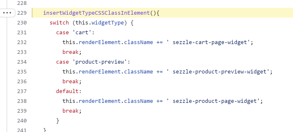 insertWidgetTypeCSSClassInElement() adds the same CSS class multiple times · Issue #60 · sezzle ...