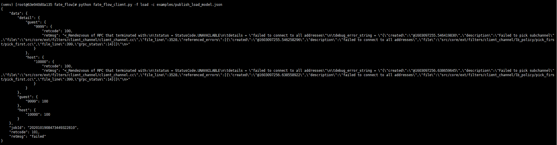 docker-compose模式下执行Load model不成功 · Issue #256 · FederatedAI/KubeFATE · GitHub