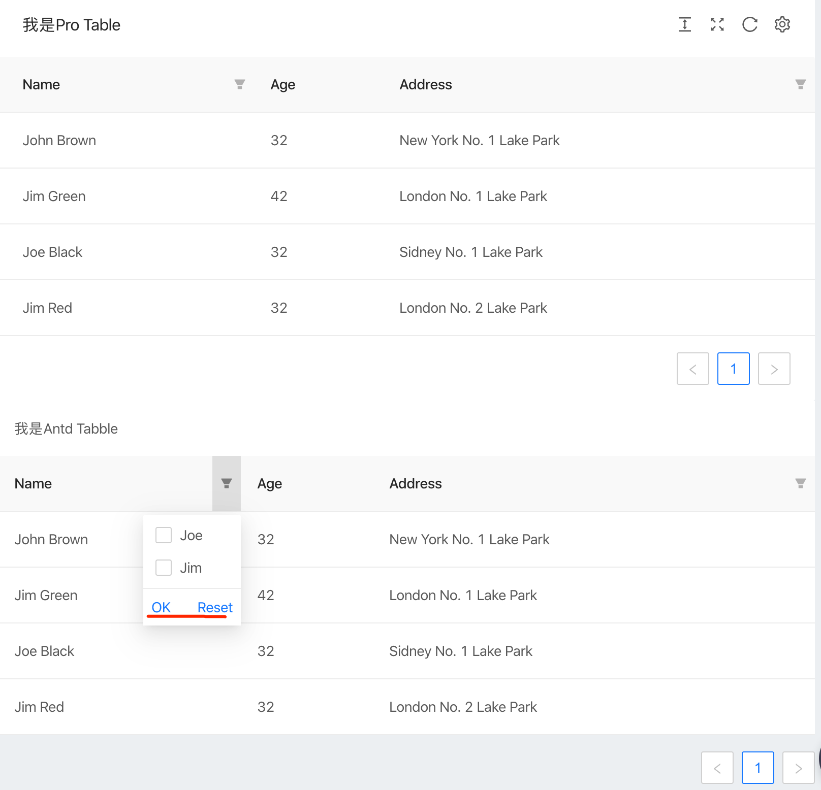 🐛[BUG]表头筛选框不出现“确认”和“重置”按钮 · Issue #193 · ant-design/pro-table · GitHub