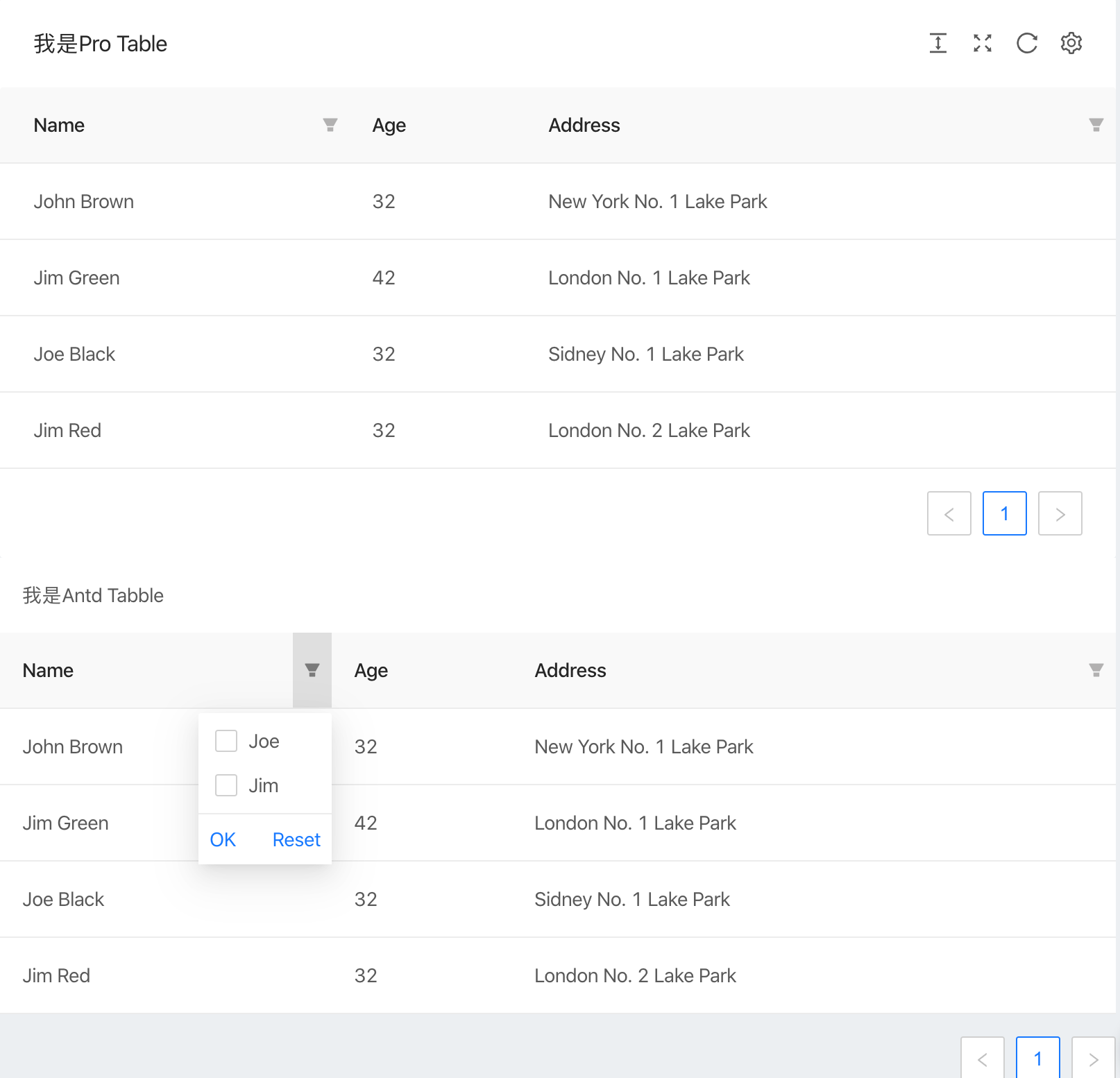 🐛[BUG]表头筛选框不出现“确认”和“重置”按钮 · Issue #193 · ant-design/pro-table · GitHub