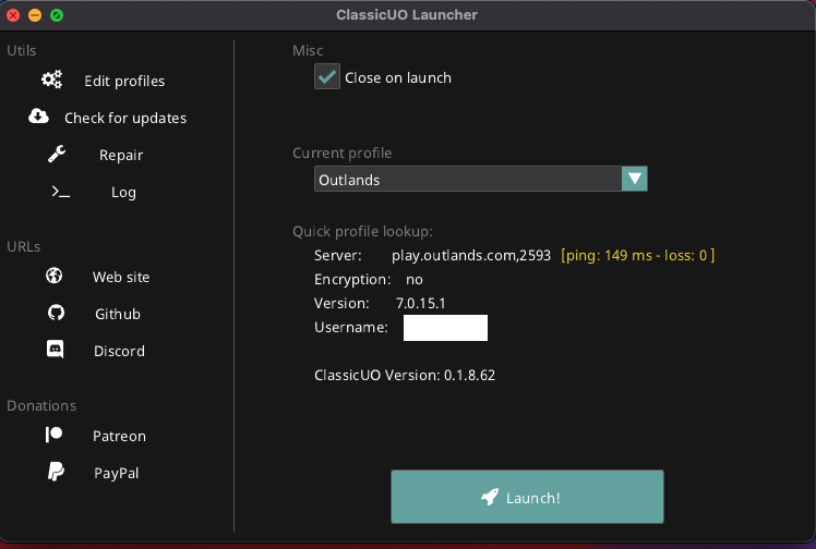 Unable to connect to UO server ("Check your internet connection and try ...