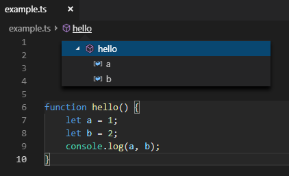 Hide noisy breadcrumb entries like local variables · Issue #69279 · microsoft/vscode · GitHub