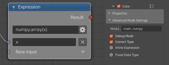 Trying to convert math nodes to use an expression node gives an error ...