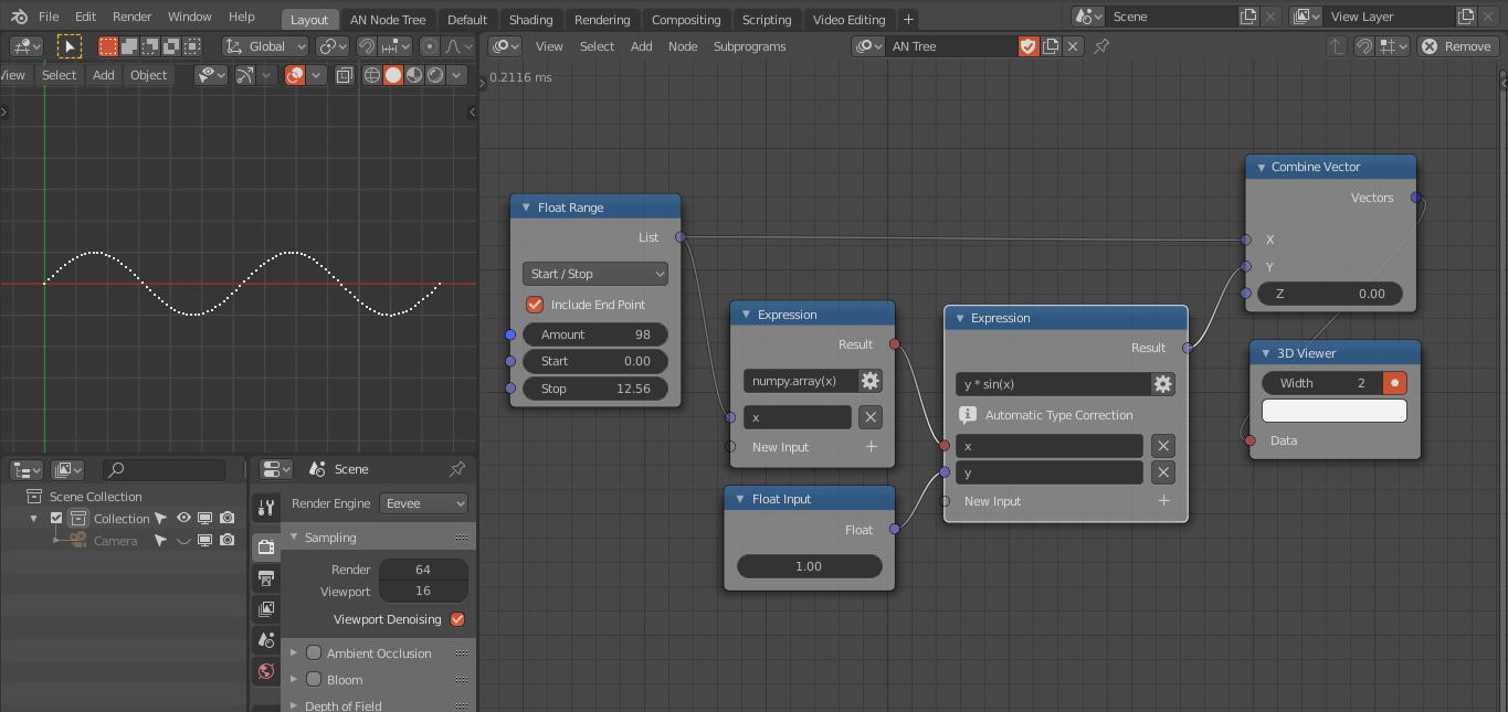 Trying to convert math nodes to use an expression node gives an error ...