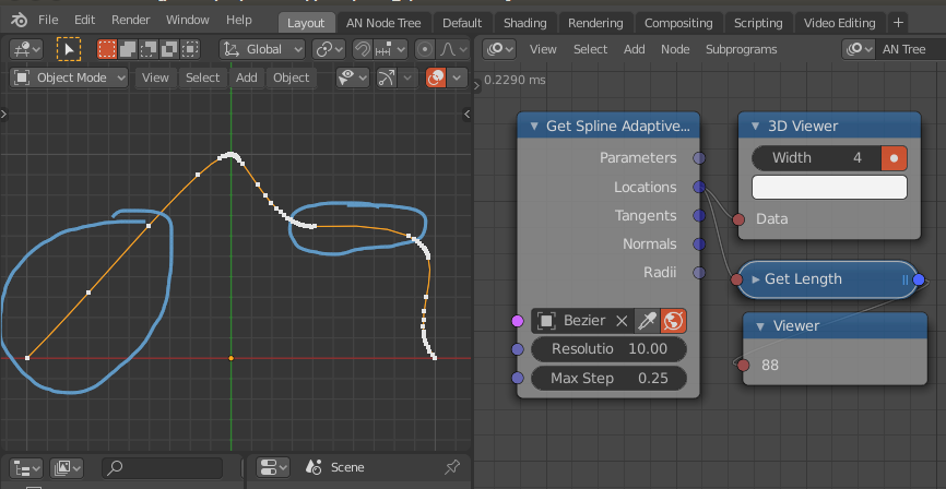 Adaptive sampling of curve · Issue #1330 · JacquesLucke/animation_nodes · GitHub