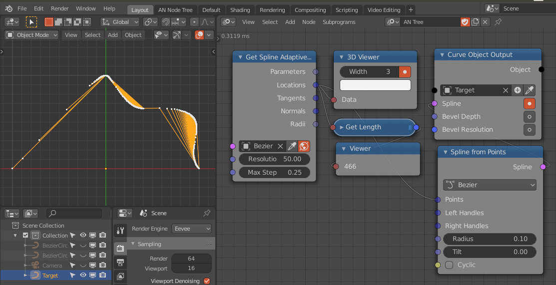 Adaptive sampling of curve · Issue #1330 · JacquesLucke/animation_nodes · GitHub