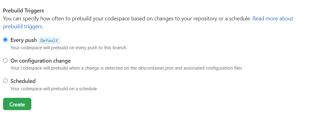 Codespaces: Scheduled prebuild configurations - GitHub Changelog