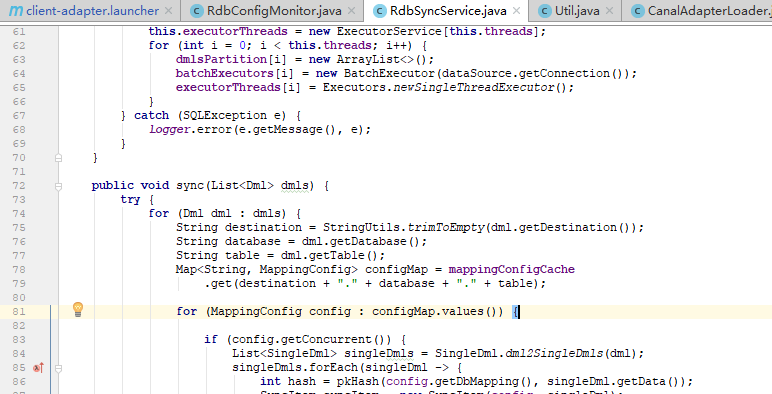 1.1.2 adapter RdbSyncService同步部分表，NPE异常 · Issue #1233 · alibaba/canal · GitHub