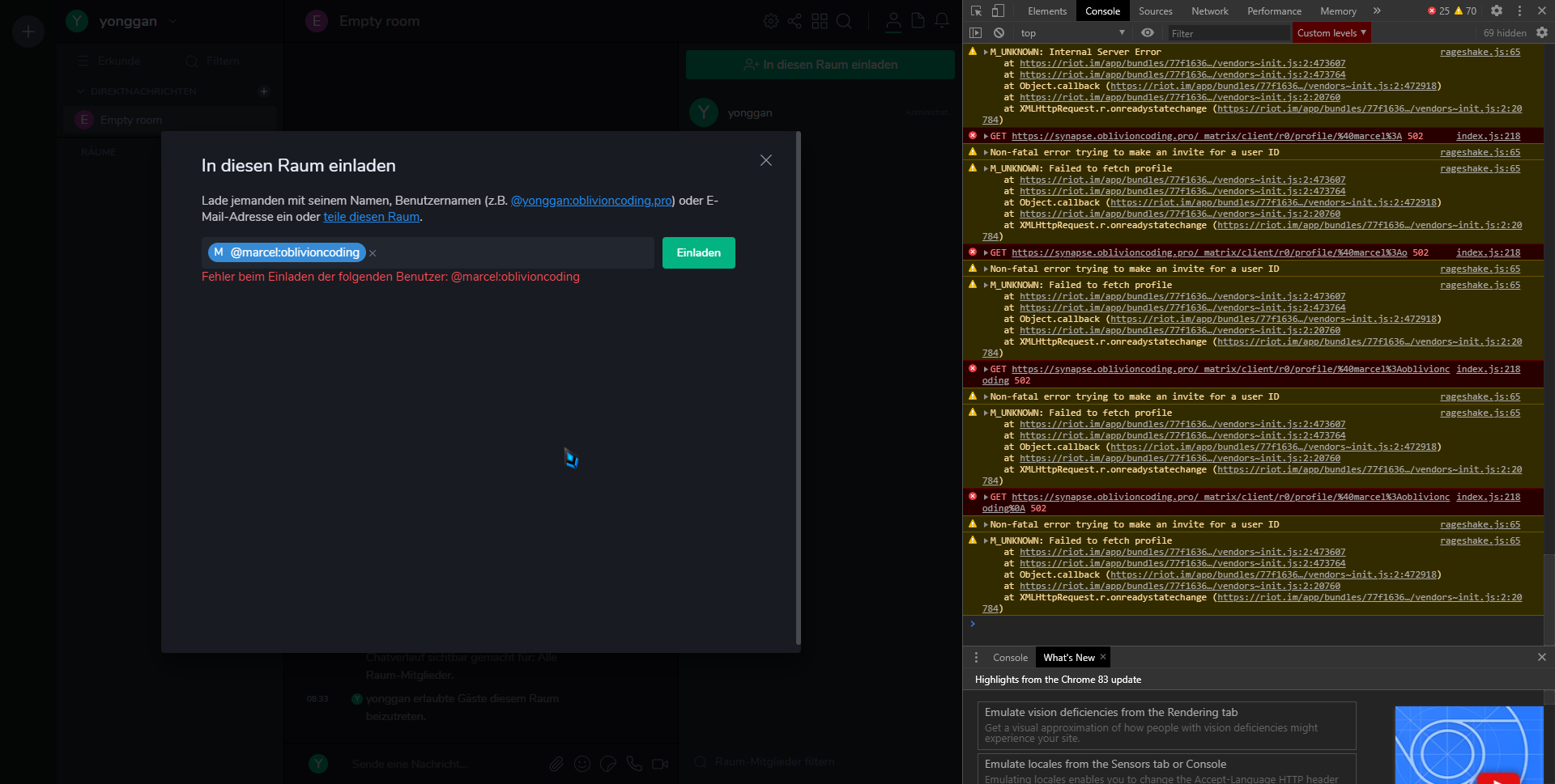 Start Chat / Invite dialog lets you put in newlines which break things · Issue #14376 · element ...