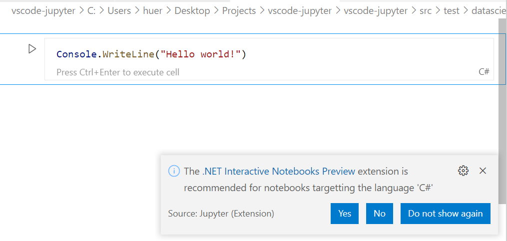 Native Notebooks - User should be prompted to install matching ...