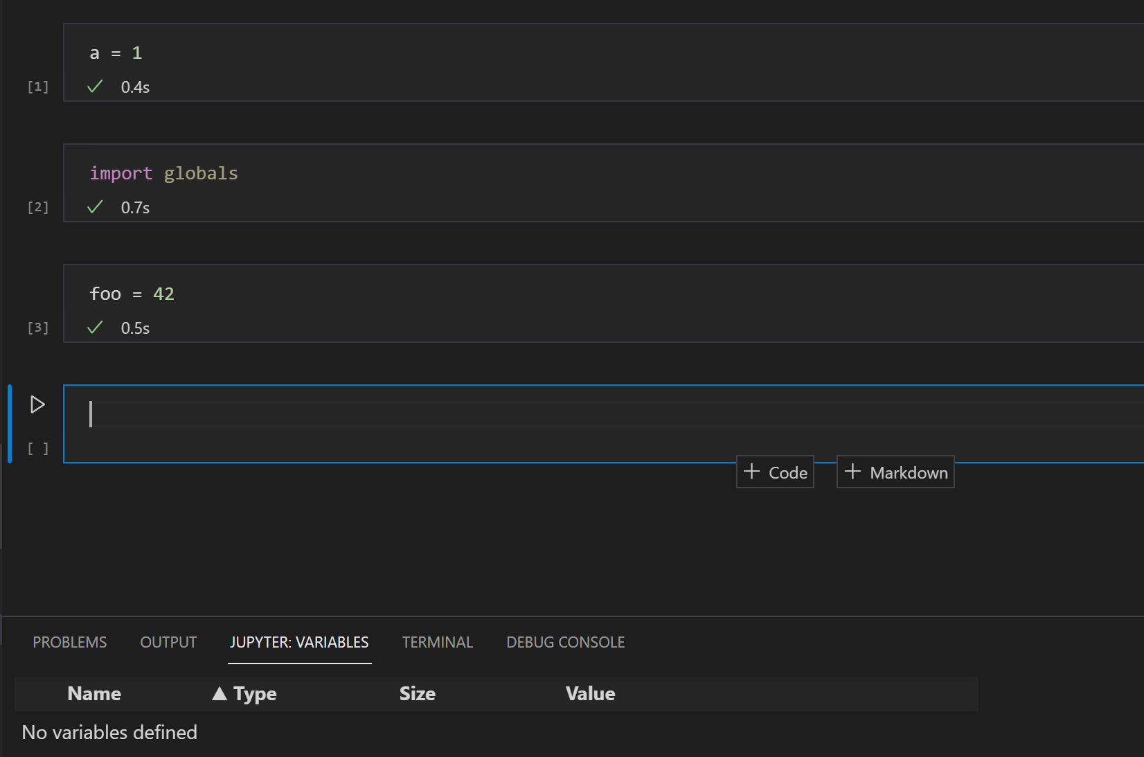No Variables Defined After Running Any File In Variables Tab · Issue 6794 · Microsoft