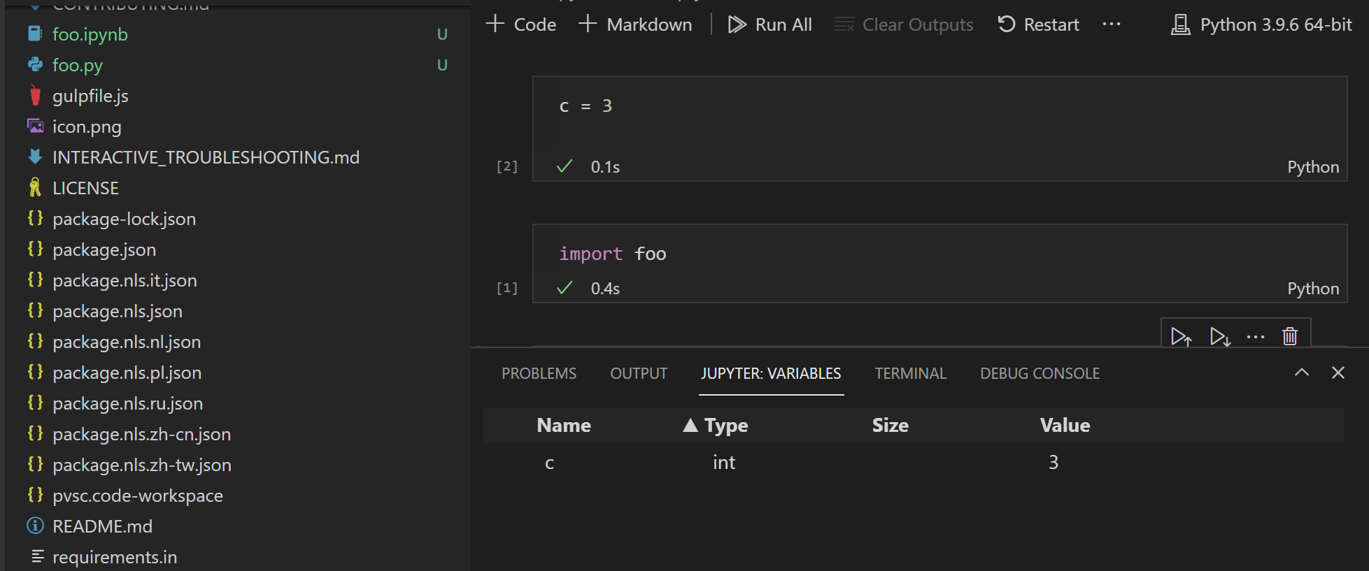 No Variables Defined After Running Any File In Variables Tab · Issue 6794 · Microsoft