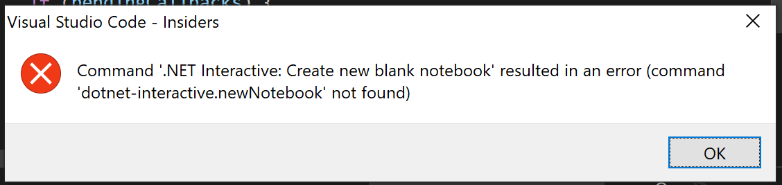 Create New Blank Notebook fails with 'Cannot read property workingDirectory of undefined ...