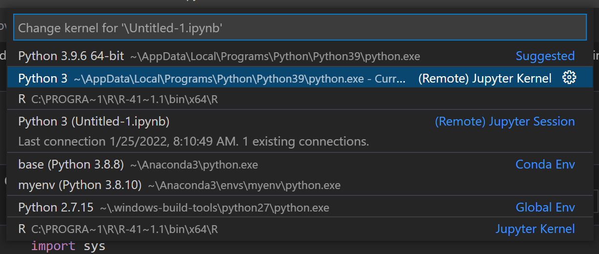 Kernel Selector Does Not Indicate That Im Currently Connected To My Jupyter Session · Issue