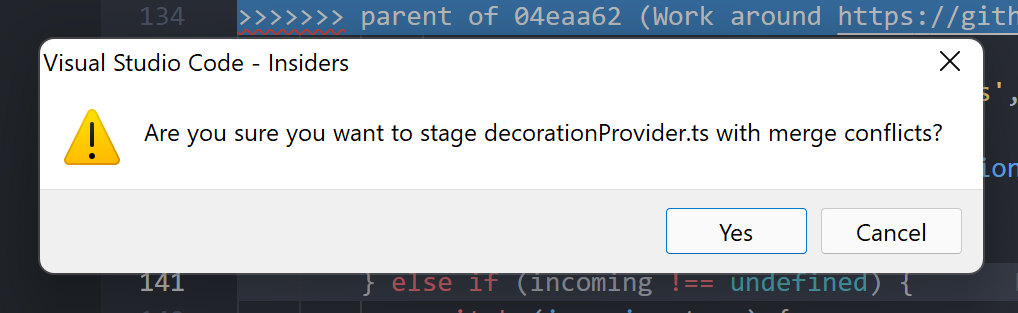 RemoteHub should warn when staging files containing merge conflict markers · Issue #124 ...