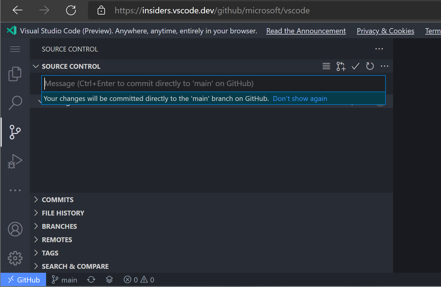 Scm Commit Message Should Say Main Instead Of Master · Issue 143750 · Microsoftvscode · Github 6530