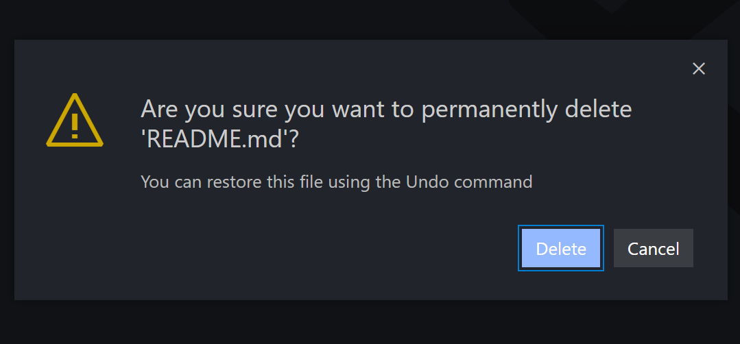 Warning about permanently deleting files also says we can undo the deletion · Issue #136 ...