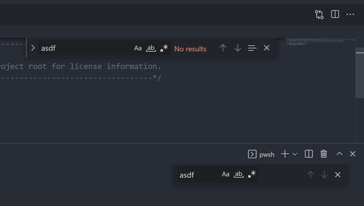 "No results" text not shown on find widget · Issue #148106 · microsoft/vscode · GitHub