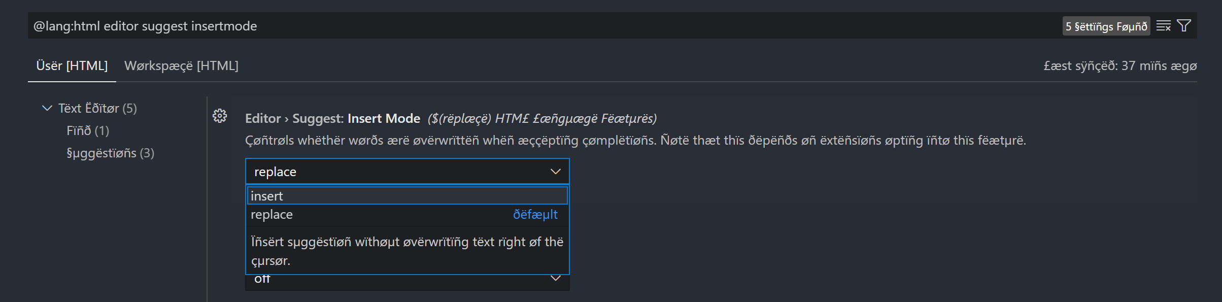 Codicon text is improperly localized for language override message in settings editor · Issue ...