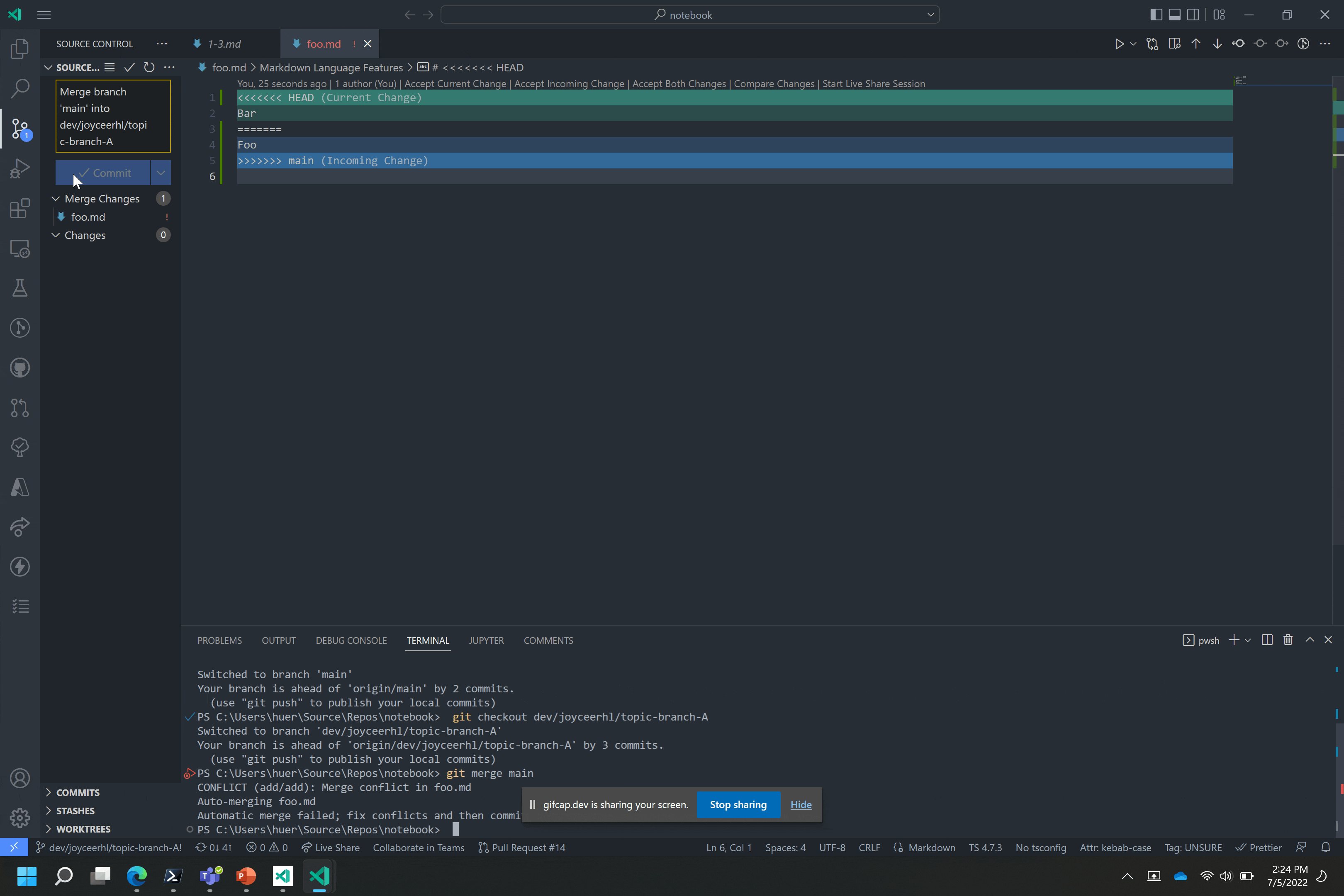 Commit Acton button - disable button while merge is in progress · Issue #153888 · microsoft ...