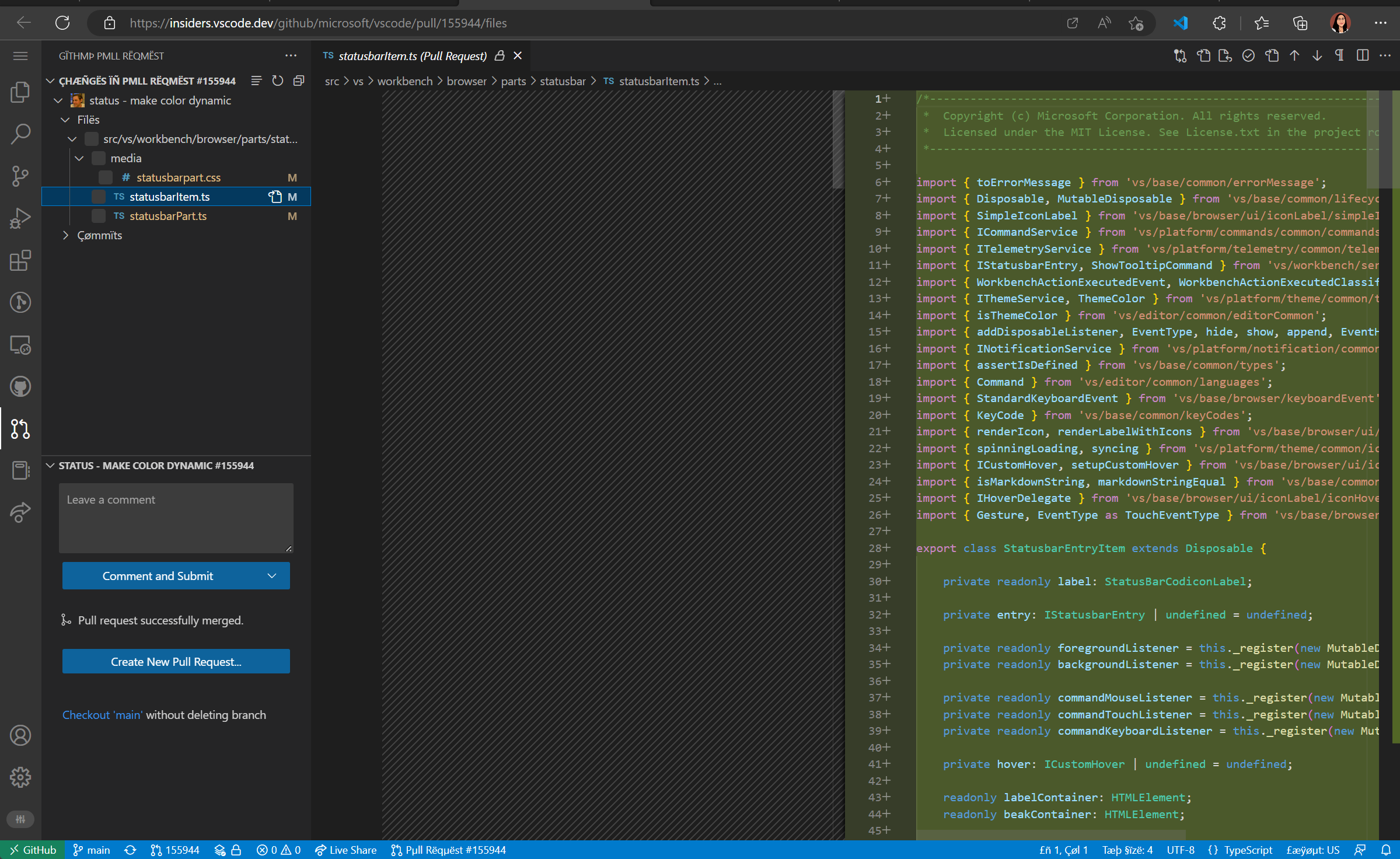 LHS of PR changed files missing for all files except first · Issue #4123 · microsoft/vscode-pull ...