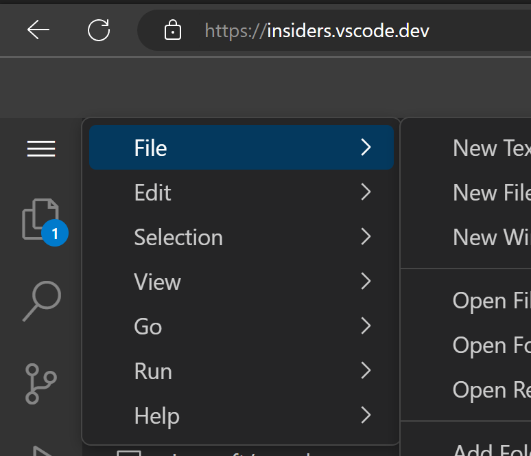 Don't suppress the terminal from the menu bar in web · Issue #166506 · microsoft/vscode · GitHub