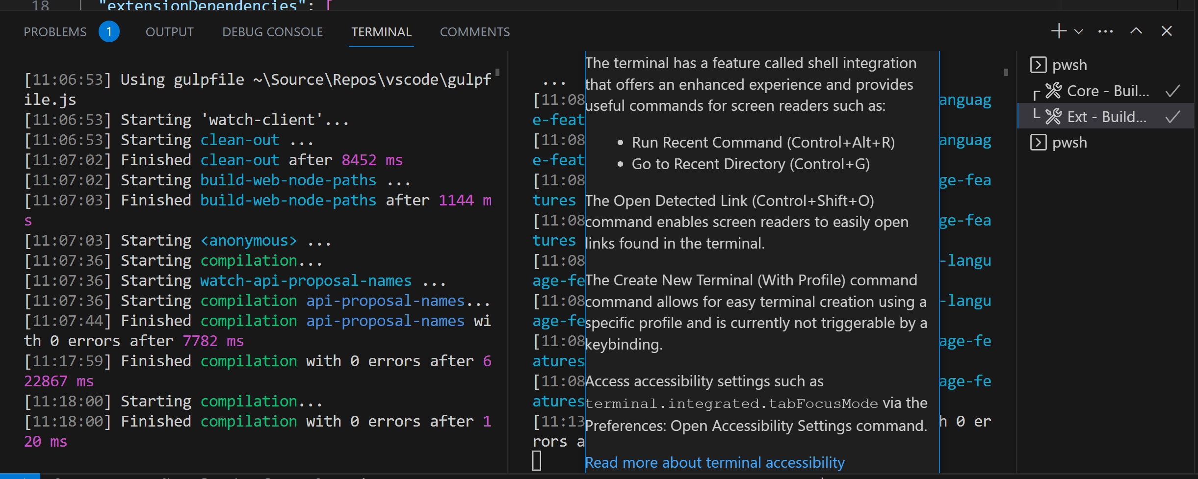 `Show Terminal Accessibility Help` does nothing if terminal isn't open · Issue #172195 ...