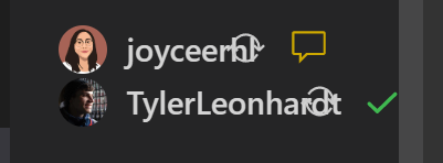 Reviewer GitHub handles render on top of re-request review buttons ...